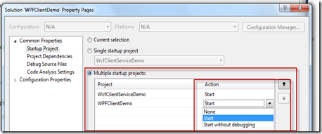 : How to setup multiple startup projects in Visual Studio